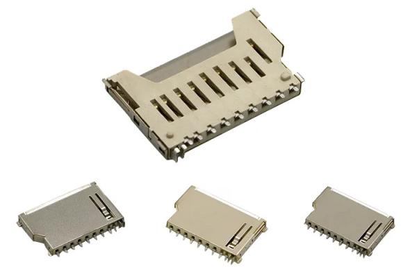 短いボディ9Pin SDメモリ・カードのコネクター押し押しのタイプ銅の貝