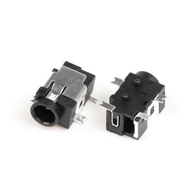China 4-Pin SMT SMD 1.3mm Black Phosphor Bronze 12V 1A DC Female Audio Video Jack Socket Nylon Housing Right Angle Connectors for sale