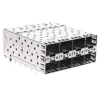 China SFP Cage 2X2 with Light PIPE SFP Connector Dust Cover Fiber Optic Module Shielding for sale