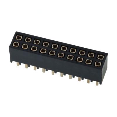 China DIP Female Header 2.54 mm Pitch Double Row Female Straight Header Socket Pin Strip Connector for sale