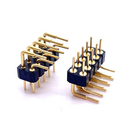 China 2.54mm Pitch H3.0 Right Angle USB Pin Header Connector 10P Brass Machine Double Rows for PCB 2X5P 3A Rated Connectors for sale
