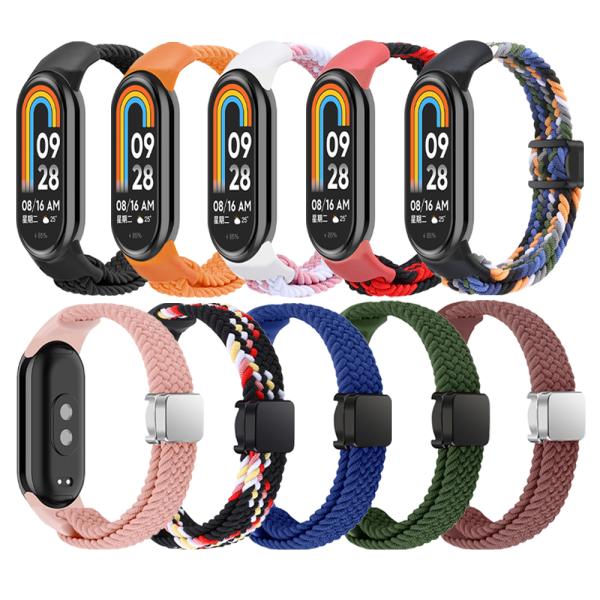 Quality Eraysun Sport Soft Strap Fabric 20mm 22mm Por Luxury for Xiaomi 8 9 10 Magnetic Woven Buckle Nylon Smart Watch Bands for sale