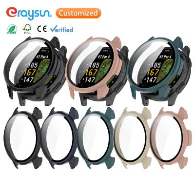 China Eraysun Tempered Glass Case for Garmin Approach S50 Watch Full Coverage Bumper Protective Shell Screen Protector for sale