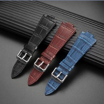 China Eraysun Premium Quality Genuine Cowhide Leather Watch Strap 26mm  Grain Watchband Quick Release Bracelet Prx Mens Watch Bands for sale