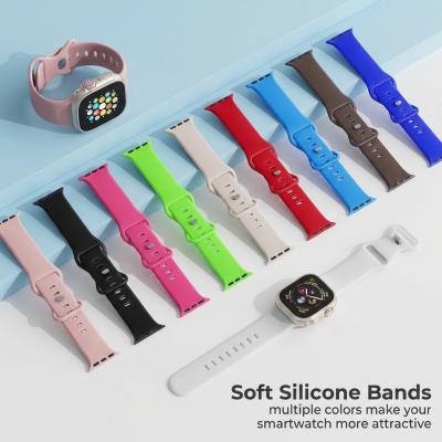 China Soft Silicone Sport Watch Band 49mm 45mm for 46mm Apple Watch Series 11 10 9 8 7 SE 3 2 Ultra 3 2 Rubber Wristband Strap for Men for sale