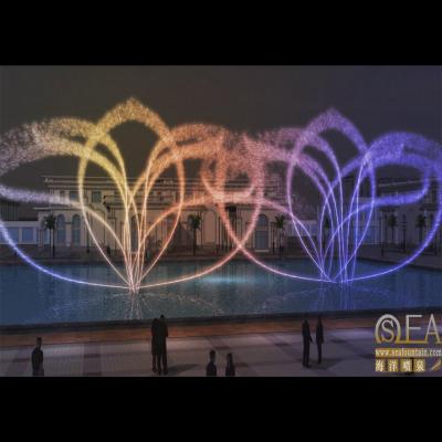 China Ronde schommel spray spuitende vorm water muziek fontein ontwerp Te koop