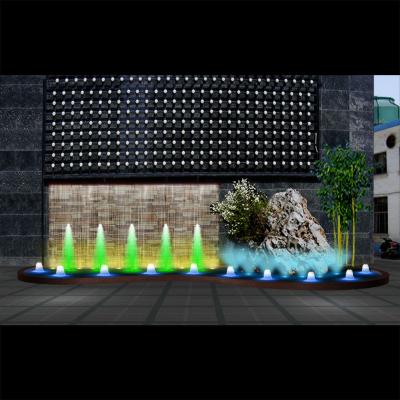 China Indoor garden use LED lighted dancing fountain mix water curtain for sale