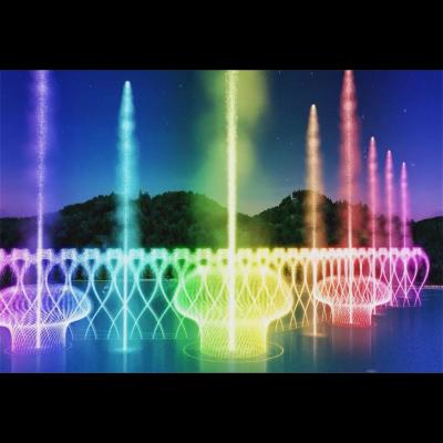 China Led light outdoor pond floating man made water music fountain for sale