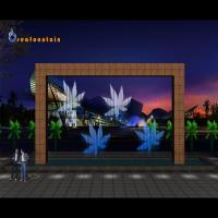 China LED Light Digital Water Curtain Fountain with 24V LED Lighting and 12-Month Warranty for Custom Urban Installations for sale