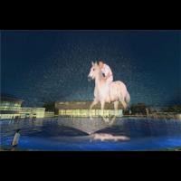 China High Pressure Program Floating Dancing Fountain 70m×30m with Stainless Steel 304 and 220V/380V Voltage for sale