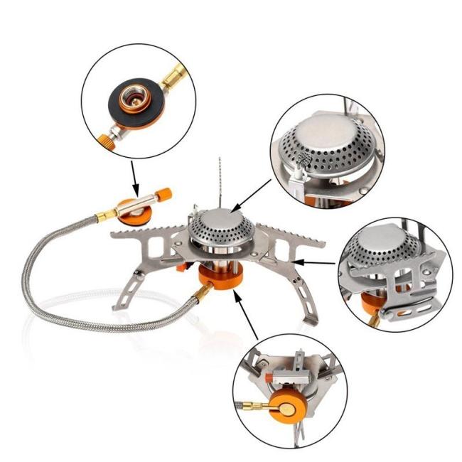 Outdoor Mini Portable Camping Gas Stove Stainless Steel Folding Gas Burner Stove