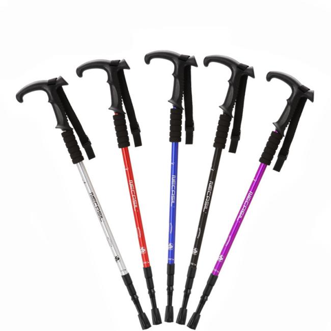 Anti-Shock Aluminum Telecopic Walking Stick Camping Hiking Trekking Pole