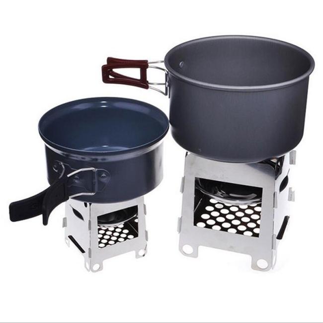 Outdoor Picnic Stainless Steel Foldable Mini Backpacking Camping Wood Burning Stove