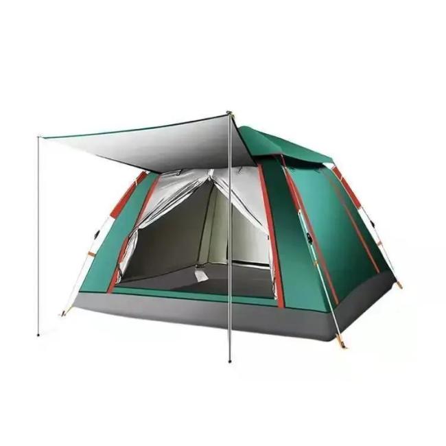 Outdoor Waterproof Pop up Camping Tent Automatic Polyester Silver Coating Family Tent
