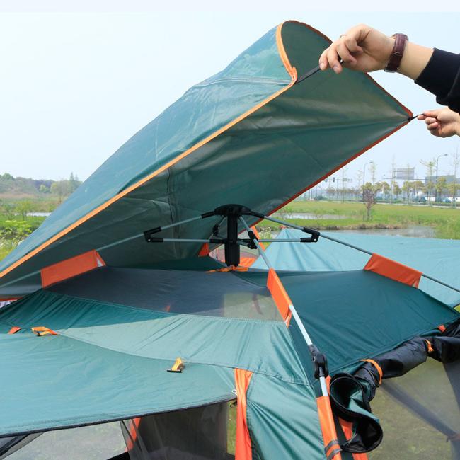 Outdoor Waterproof Pop up Camping Tent Automatic Polyester Silver Coating Family Tent