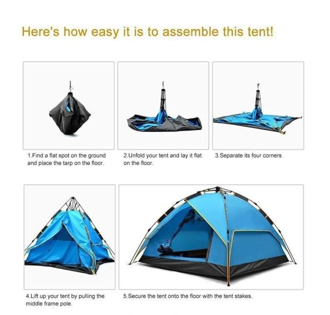 Outdoor 2-3 People Automatic Pop up Camping Tent Portable Beach Folding Tent