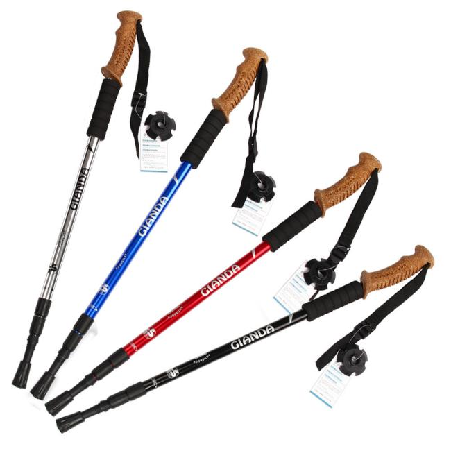 Aluminum Outdoor Hiking Trekking Pole Adjustable Self Defense Carbon Fiber Walking Cane
