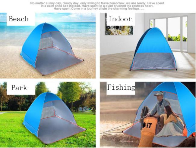 Outdoor Beach Tent Sun Shade Automatic Pop up Waterproof Family Tent
