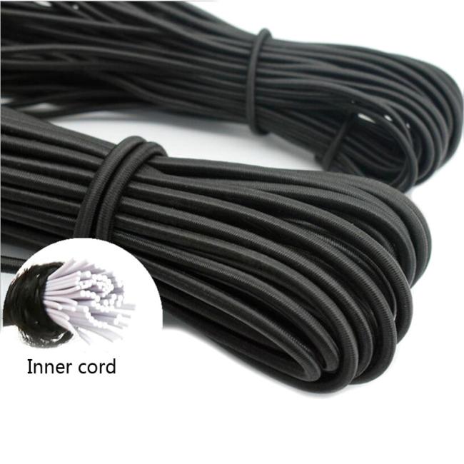 High Strength 3mm 4mm 5mm Black Elastic Bungee Cord Rope Bungee Shock Cord