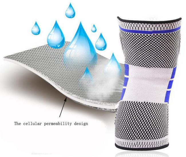 Sport Nylon Knee Sleeve Anti-Slip Compression Silicone Knee Brace for Running