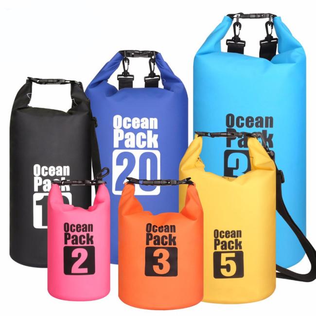 Custom Recycled Outdoor Lightweight 10L 20L Waterproof Dry Bag Ocean Pack