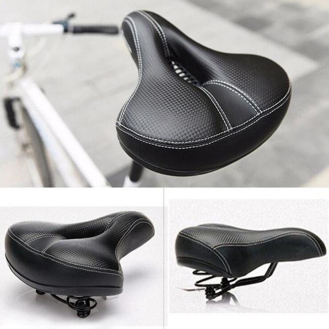 Outdoor Soft Wide Bicycle Saddle PU Leather Comfort Mountain Bike Seat for Cycling