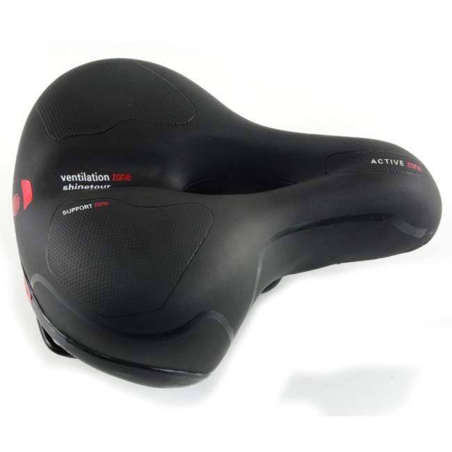 Comfortable Wide Bike Seat Soft Leather Bicycle Saddle with Foam for Cycling