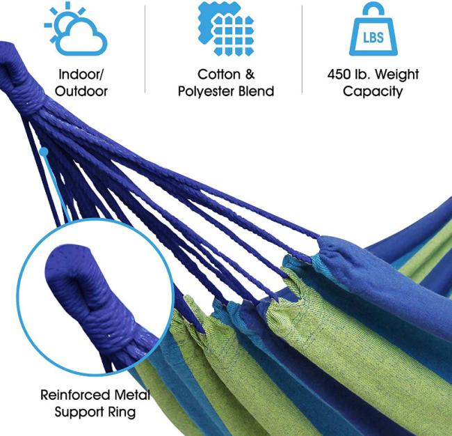 Outdoor Portable Camping Canvas Fabric Hammock Hanging Folding Hammock Swing