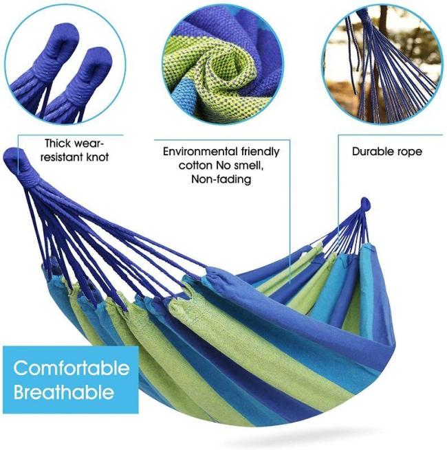 Outdoor Portable Camping Canvas Fabric Hammock Hanging Folding Hammock Swing