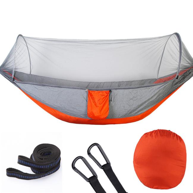Automatic Quick Open Nylon Camping Hammock with Mosquito Net