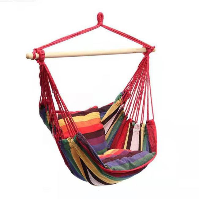 Outdoor Hanging Camping Hammock Chair Portable Canvas Swing Chair with Cushion