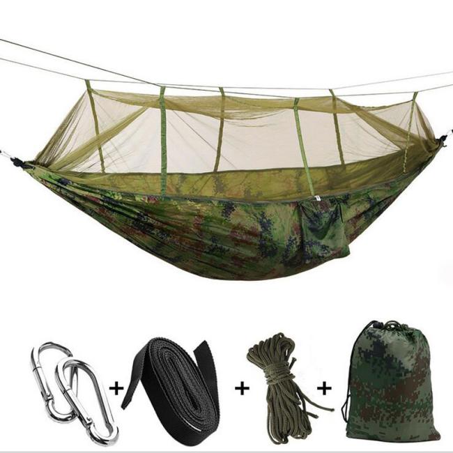Outdoor Portable Folding Parachute Nylon Camping Hammock Swing