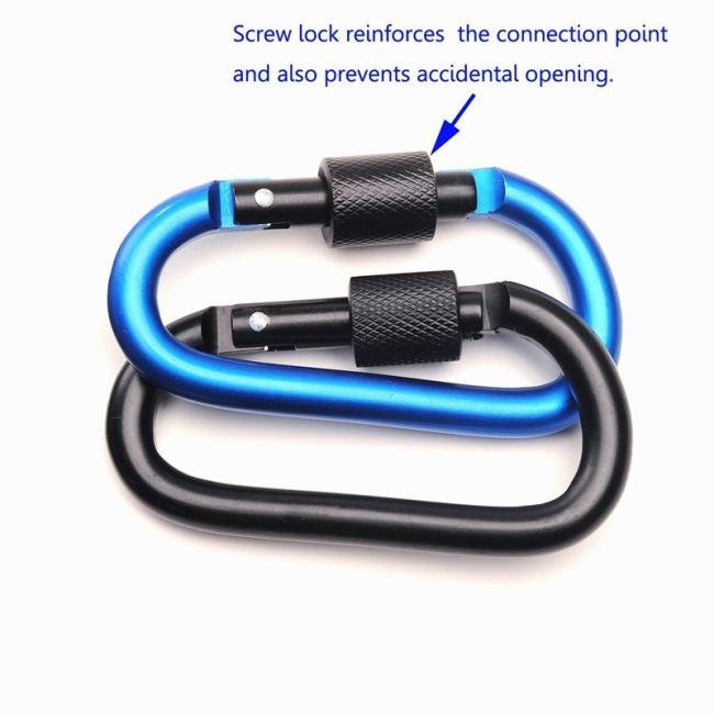 Aluminum Mini Carabiner Hook Metal Locking Carabiner D-Ring Key Chain Clip Hook