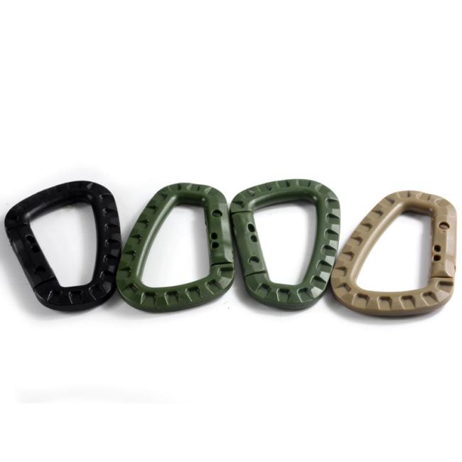 Tactical Carabiner Keychain D-Ring Molle Clip Lightweight Plastic Carabiner