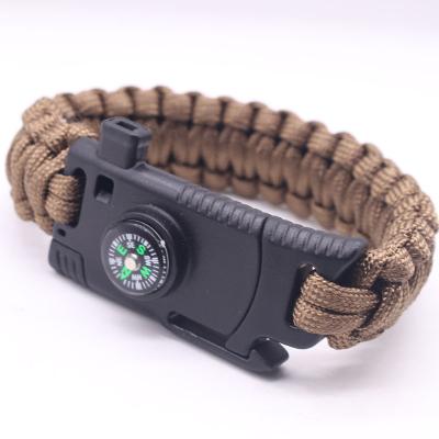 Cina Campeggio all'aperto Paracord Braccialetto di sopravvivenza Fire Starter Compasso e cintura 6-8 pollici in vendita