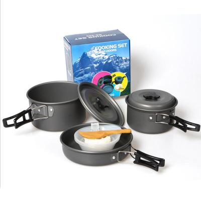 Cina Accessori da picnic 2-3 Persone Outdoor Camping Pot Set con Kit di cucina in alluminio in vendita