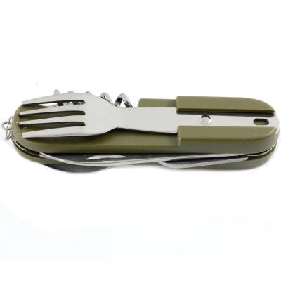 China US Portátil de estilo dobrável Outdoor Camping Tableware Set de aço inoxidável faca de garfo colher à venda
