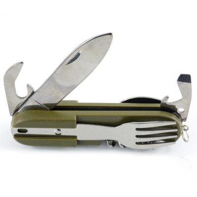 China US Portátil de estilo dobrável Outdoor Camping Tableware Set de aço inoxidável faca de garfo colher à venda