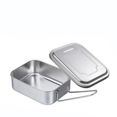 Cina Personalizzazione Scatola da pranzo in acciaio inossidabile portabile Contenitore per cibo per la scuola in metallo in vendita