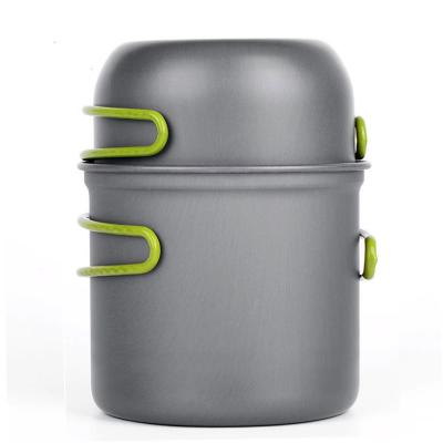 China Outdoor Camping Hiking Picnic Aluminium legering 12X16cm Backpacking Kookpot Mess Kit Te koop