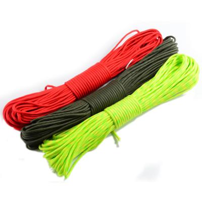 China Outdoor Gear 7 Cores Cordão de pára-quedas 4mm 550 Paracord de poliéster para esportes ao ar livre à venda