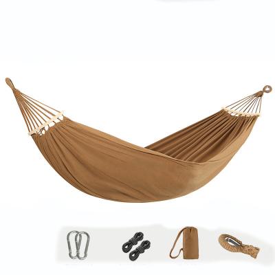 China Outdoor Draagbare 200x80cm katoenen hangmat voor kamperen en reizen 30-daagse retourbeleid Te koop