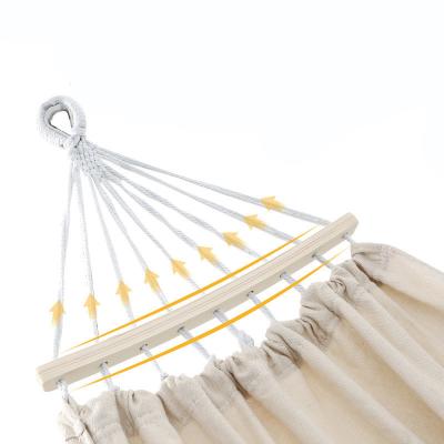 China Outdoor Draagbare 200x80cm katoenen hangmat voor kamperen en reizen 30-daagse retourbeleid Te koop