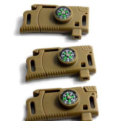 China Erste Zahlung Multifunktions Notfall Flint Feuer Starter Kompass Buckle mit Schaber zu verkaufen