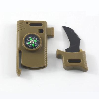 China Aanvankelijke betaling Multifunctionele nood Flint Fire Starter Compass Buckle met Scraper Te koop