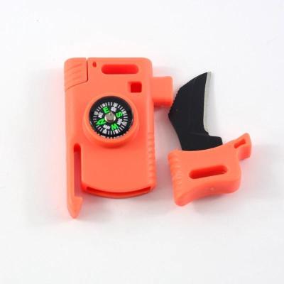 China Aanvankelijke betaling Multifunctionele nood Flint Fire Starter Compass Buckle met Scraper Te koop
