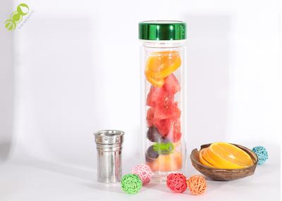 BPA Free Double Wall Glass Infuser Bottle With Tea Infuser Easy To Clean