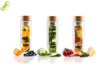 Commercial Hiking Glass Water Bottle With Infuser And Tea Strainer
