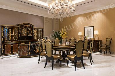 China Large Dining Set For Sale Carved Solid Wood Dining Table 6 Chairs Set TN-023B for sale