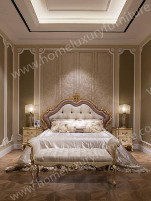 China 2015 New Design Dubai Furniture Classic Gold Hand Carved King Bed FB-168 for sale